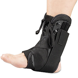 CURECARE Lace Up Ankle Brace for Women, New Upgraded Ankle Stabilizer Brace with Adjustable Ankle Wrap, Ankle Support for Men, Sprained Ankle, Injury Recovery, Achilles Tendonitis (Small)