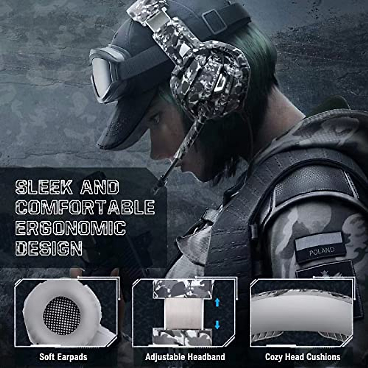 FEIYING Gaming Headset with Microphone, Gaming Headphones Stereo 7.1 Surround Sound PS4 Headset 50mm Drivers, 3.5mm Audio Jack Over Ear Headphones Wired for PC Switch Playstation Xbox PS5 Laptop