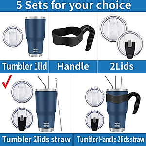 WETOWETO 30 oz Tumbler Stainless Steel Vacuum Insulated Coffee Ice Cup Double Wall Vacuum Coffee Cup Thermal Cups for Hot and Cold drinks, Suitable for Beach, Travel, Party, Office (Navy Blue, 1 Pack)