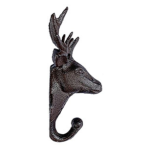 Grace Home Deer Head Hooks - Rustic Wall Hook Set
