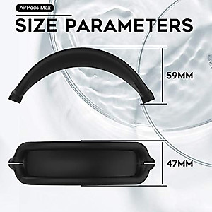 Seltureone Compatible for AirPods Max Headband Cushion, Silicone Earphone Protective Dustproof Sweat Proof Cover Accessories for AirPod Max Headphones Knit Mesh, Black