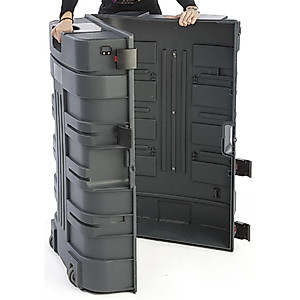 Displays2go 37.9 Inch Portable Trade Show Counter, Converts to Case, Hard Shell Plastic (BMRCNTB1)