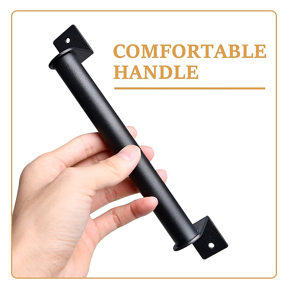 Supkiir Barn Door Handles, Supkiir Black Gate Handle Set (Pack of 2), Door Pull Handle for Sliding Barn Door Gate Cabinet Closet Drawer Garage Shed, Screws Included