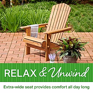Plant Theatre Wooden Adirondack Chair - Weather Resistant, Acacia Wood, Foldable Fire Pit Chairs for Porch, Deck, Lawn and Campfire - Outdoor Patio Furniture