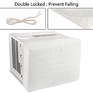 Aozzy Ac Covers for Inside Unit Indoor Air Conditioner Covers for Window Units Winter Beige Double Insulation Quilted AC Cover Keeps Cold Air Out Eliminates Dirt (21" Lx14 H x2.7 D)