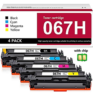 067H 067 Toner Cartridge, Compatible with Canon 067H Toner and Canon 067 Toner, Works with MF656Cdw, MF654Cdw, MF653Cdw, LBP633Cdw and LBP632Cdw Printers (Black Cyan Magenta Yellow)