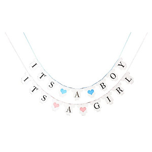 CoolerthingsDG, its a Boy or its a Gril banner " Christening Baby Shower Garland Decoration, gender reveal banner, Baby Shower Decorations Boy or Girl Banner Gender Reveal Bunting Flag Baby