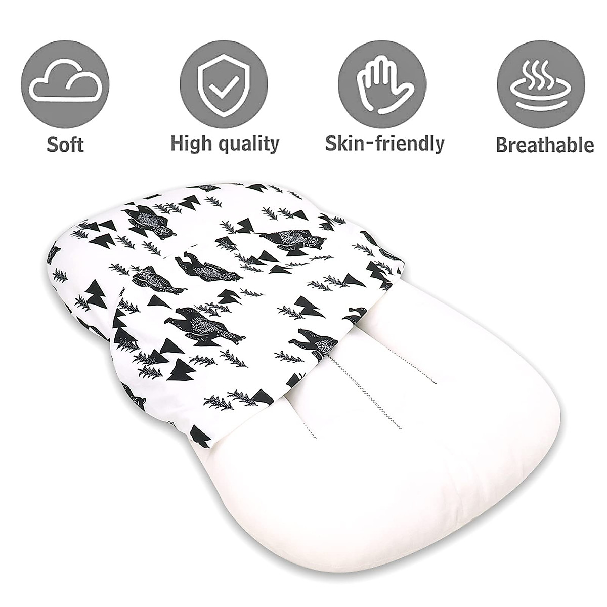 TANOFAR Diaper Organizer Stackers & Lounger Cover, Snugly Fit Infant Lounger for Baby, 2pcs Baby Nursery Diaper Stacker Caddy Organizer, Bear