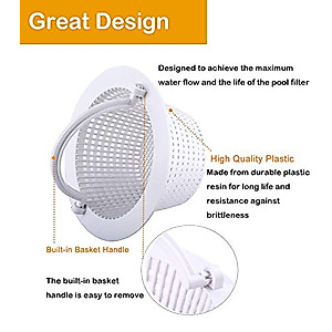 𝟐𝟎𝟐𝟑 𝑼𝙥𝙜𝙧𝙖𝙙𝙚𝙙 SP1091WM Skimmer Basket Replacement for Hayward Pentair HydroSkim, 513330 Dyna-skim Pool Filter Baskets,2PCS 6.25“Top Above Ground Pool Skimmer Baskets