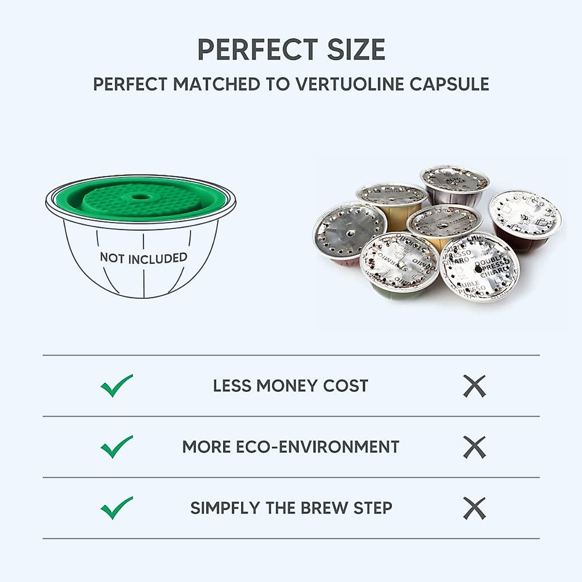 Refillable Vertuo Coffee Capsules DISCS Reusable filters Refillable Coffee PodS for VERTUOLINE & VERTUO capsules, compatible with VERTUOLINE & VERTUO pods