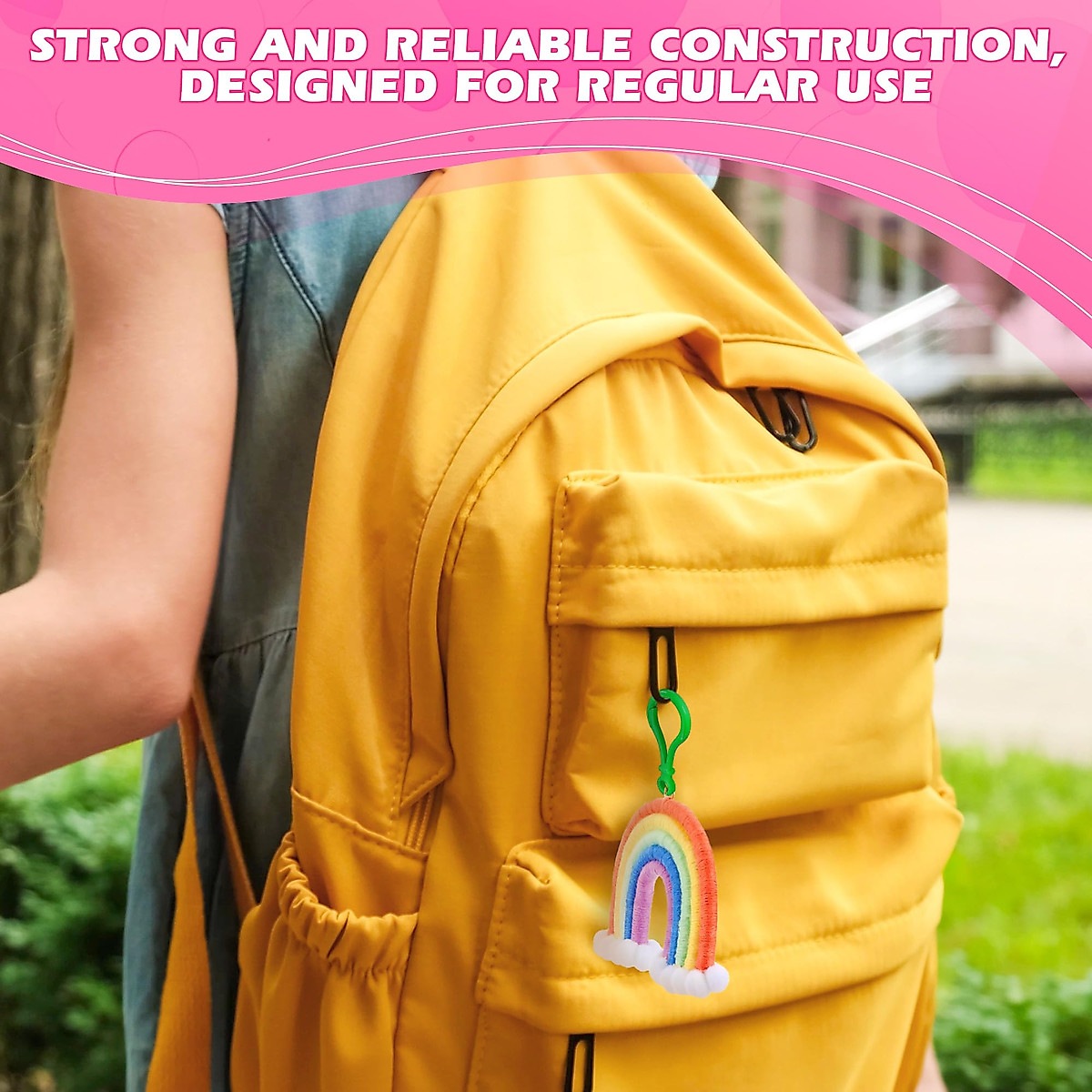 100 Pcs Plastic Keychain Clip - Plastic Lobster Claw Clasps Backpack Keychain Rings Plastic Keychain Clips for Crafts - Key Chain Hooks for Crafts Lanyard Clips and Hooks Plastic Keychains for Crafts