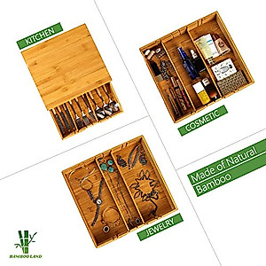 Bamboo Land- Bamboo K Cup Holder, 4 Adjustable Dividers, 36 K Cup Pod Storage, Coffee Pod Drawer, Coffee Pod Holder, Coffee Pod Organizer, Kcup Holder, K Cup Holders for Counter, Coffee Pods Holder