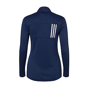 Adidas - Women's 3-Stripes Double Knit Full-Zip - A483 - L - Team Navy Blue/ Grey Two