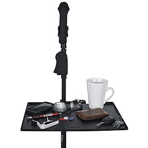Gator FrameworksCases Microphone Stand Clamp-On Utility Shelf 15" x 11" Surface Area with 10 Pound Weight Capacity, Black, 11" x 15" (GFW-SHELF1115)