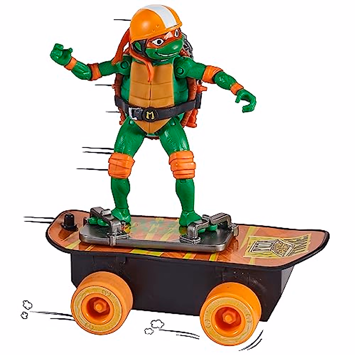 Teenage Mutant Ninja Turtles: Mutant Mayhem Michelangelo on a Skateboard with Accessories by Playmates Toys - Amazon Exclusive