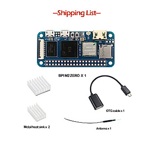 Banana Pi M2 Zero Open Source Single Board Computer Onboard Quad Core Cortex-A7 Alliwnner H3 CPU 512MB DDR3 RAM WiFi (AP6212) & Bluetooth for IoT Compatible with Raspbian Android Linux
