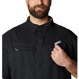 Columbia Men's Low Drag Offshore Short Sleeve Shirt, UPF 40 Protection, Moisture Wicking Fabric, Medium, Black
