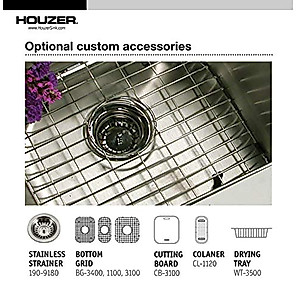 Houzer MGT-4120-C Kitchen Sink with Accessory Combo Pack, Stainless Steel