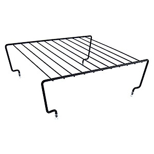 Expandable Shelf Organizer - Kitchen Cabinet, Kitchen Countertop & Bath Cabinet & Garage Shelf Organizer, Kitchen Storage & Organizer Accessories (Black) - 2 Pack