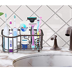 Simple Houseware Multi-Functional 6 Slots Toothbrush Holder, Bronze