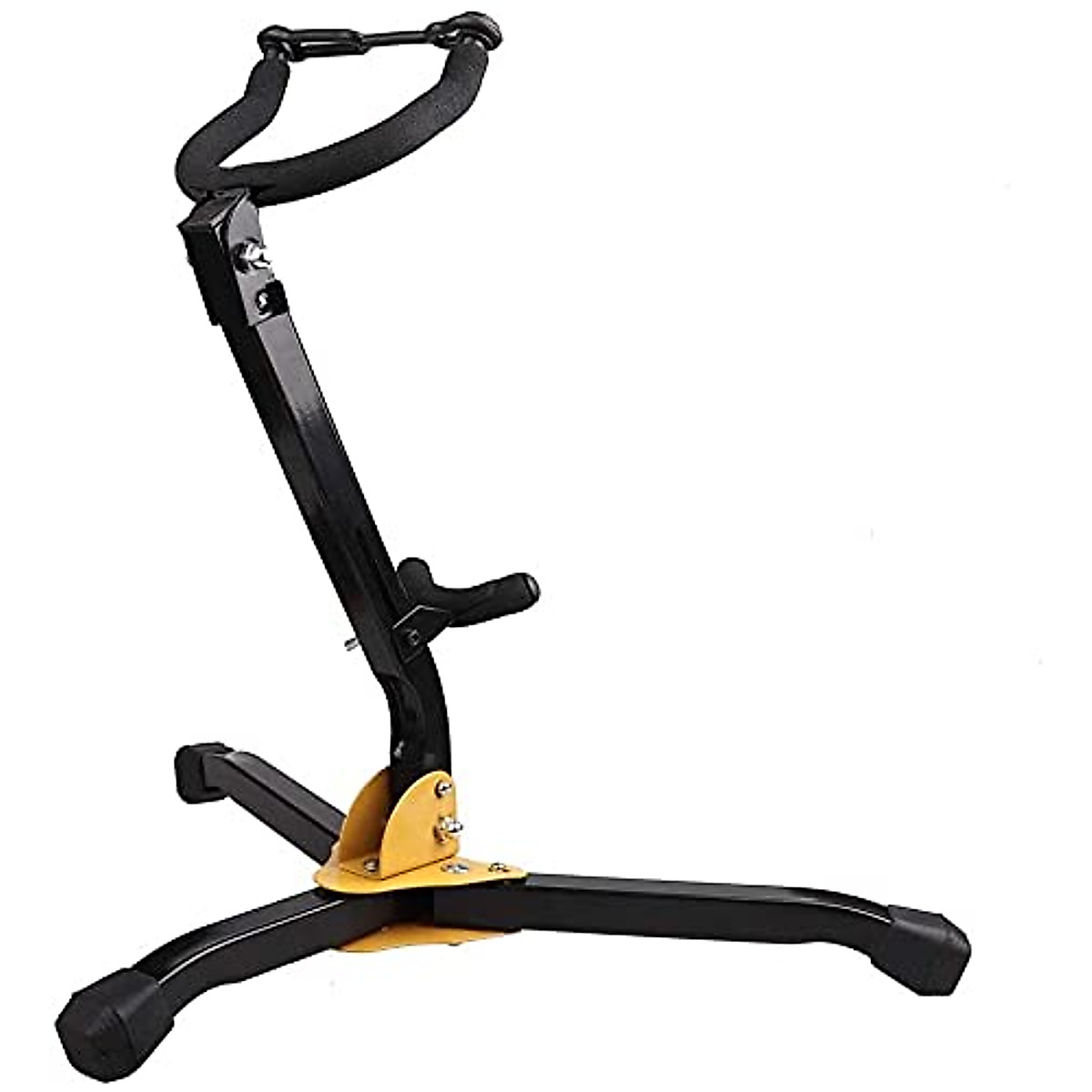 Foldable Saxophone Stand, Alto/Tenor Sax Stand Metal Triangle Base Cotton Strap