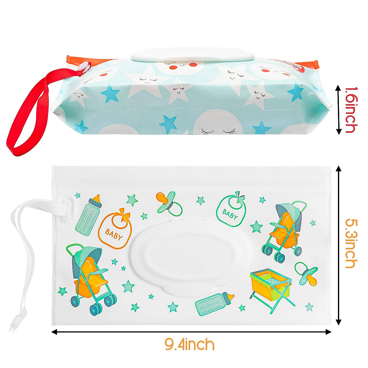 R HORSE 8Pcs Portable Baby Wipes Dispenser Refillable Wipe Holder Infant Wipes Containers Set Travel Wet Wipes Pouch Diaper Wipe Bags Keepsake Gift for Baby Shower Thanksgiving Day Christmas