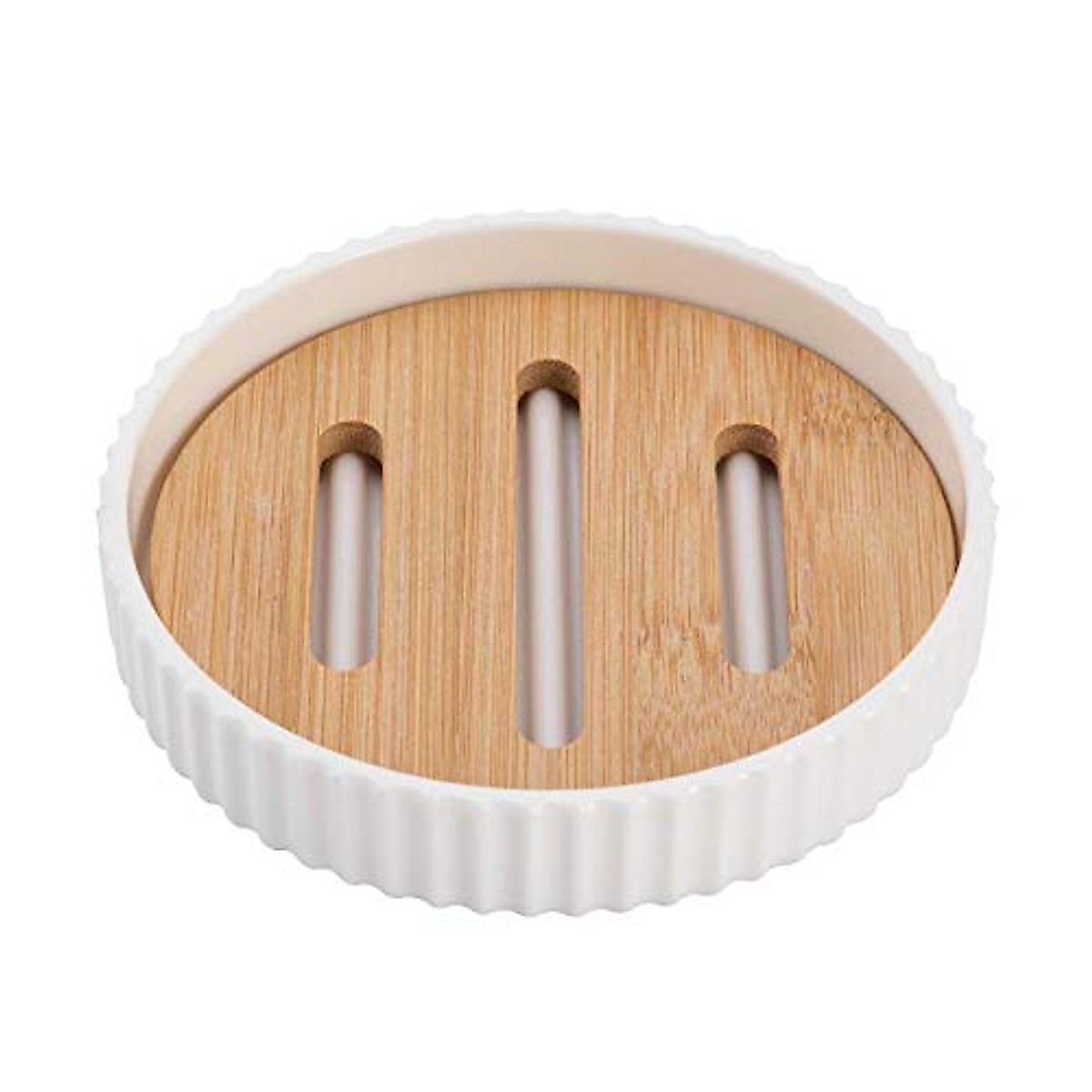 KRALIX Four Piece Bathroom Vanity Accessory Set - Includes Toothbrush Holder, Lotion Dispenser, Soap Dish and Tumbler (White)