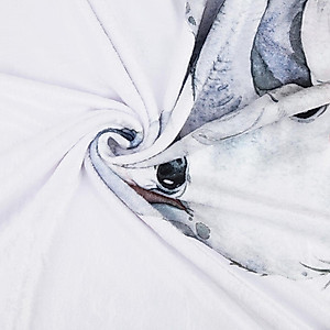 Popfavors Floral Elephant Baby Monthly Milestone Blanket, Jungle Elephant Girl's Soft Fleece Monthly Milestone Blanket , Girl Elephant Nursery Infant Newborn, Includes Marker (White, 50x40 inch )