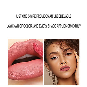 Easilydays 2Pcs Matte Nude Lip Liner Pencil and Lip Stick Set, Velvety Creamy Matte Lip Crayon Full Coverage Lip Stain High Pigment Waterproof, No Smudge Lipstick for Women, Smooth Matte Lip Color Makeup (#01)