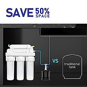 Frizzlife MWT3 Pressure Mini Water Tank for PD400, PD500, PD600, PX500, PX500-A, 0.13 Gallon Small Pressuized Storage Water Tank for Tankless Reverse Osmosis System G2, P600,G3, with 1/4" Ball Valve