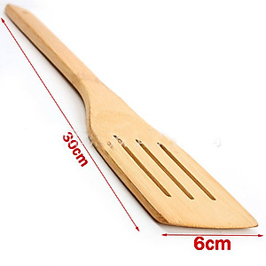 6pcs Wooden Spoons for Cooking Wooden Kitchen Cookware Spatula Spoon Slotted Spatula Salad Fork Nonstick Kitchen Utensil Set Accessories