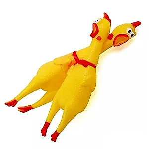 Keklle 2 Pack Large Screaming Chicken Toy Rubber Squawking Chicken 12 inch