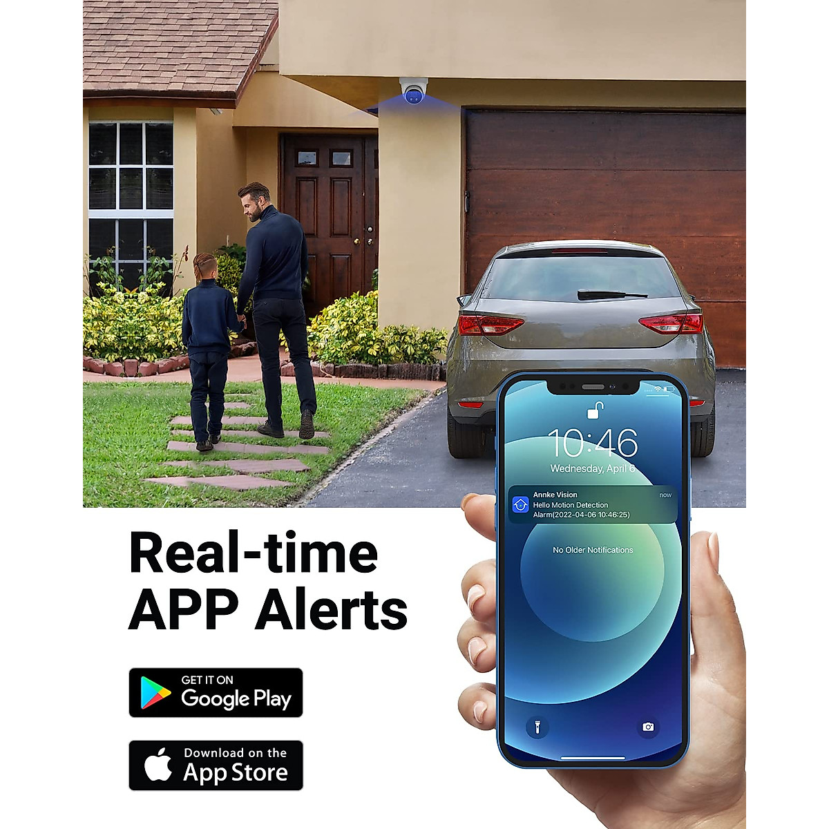 ANNKE AC800 4K Turret POE Camera, Ultra HD Outdoor Security IP Camera with Strobe & Spotlight Alarms, Human/Vehicle Detection, Two-Way Audio, Compatible with Alexa, Up to 256GB MicroSD Card