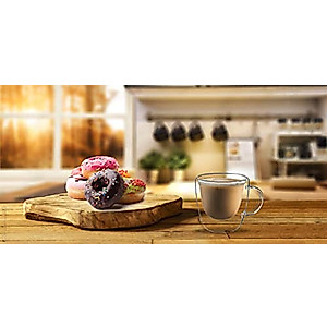 Red Rocks Double Wall Insulated Espresso Cups – Set of 2 4 Oz Double Walled Glass Coffee Mugs with Handles – Lead-Free Borosilicate Glass Espresso Cups – Thermal Clear Glass Cups for Home, Bar