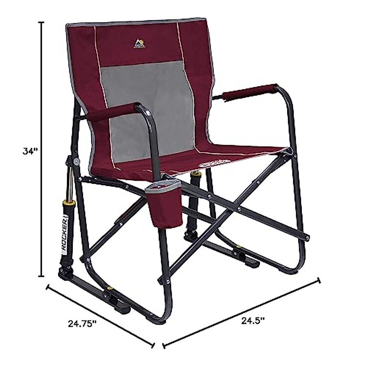 GCI Outdoor Freestyle Rocker Portable Rocking Chair & Outdoor Camping Chair, Cinnamon
