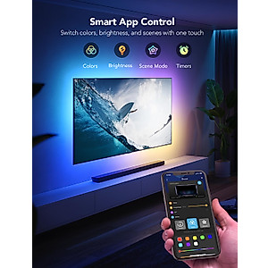 Govee TV LED Backlight Strip, RGBIC Smart LED Backlight for 40-50inch TVs, Music Sync, Wi-Fi Bluetooth & App Control, Works with Alexa & Google Assistant, 77 Scene Modes, Adapter