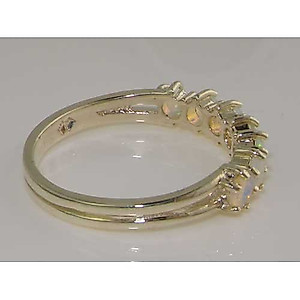 LetsBuyGold 925 Sterling Silver Natural Opal Womens Eternity Ring - Size 8.5