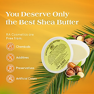 REAL African Shea Butter Pure Raw Unrefined From Ghana"IVORY" 8oz. CONTAINER