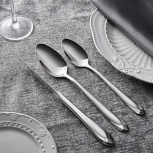 KEAWELL Elena Silverware Set, Service for 4, 18/10 Stainless Steel, Mirror Finish, Dishwasher Safe