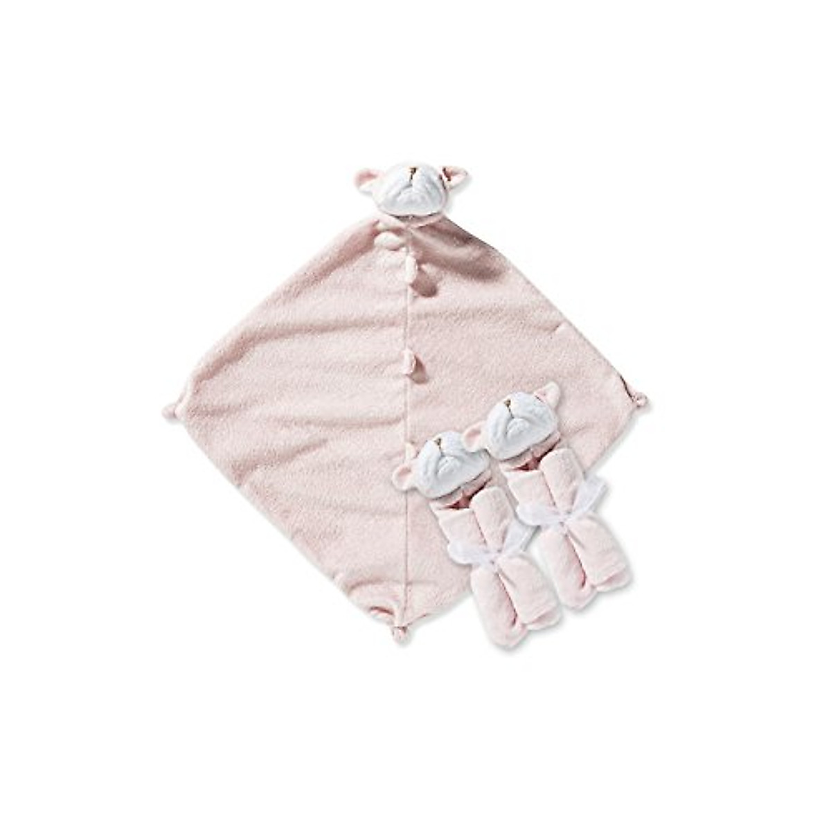 Angel Dear Pair and a Spare 3 Piece Blanket Set, Pink Bulldog