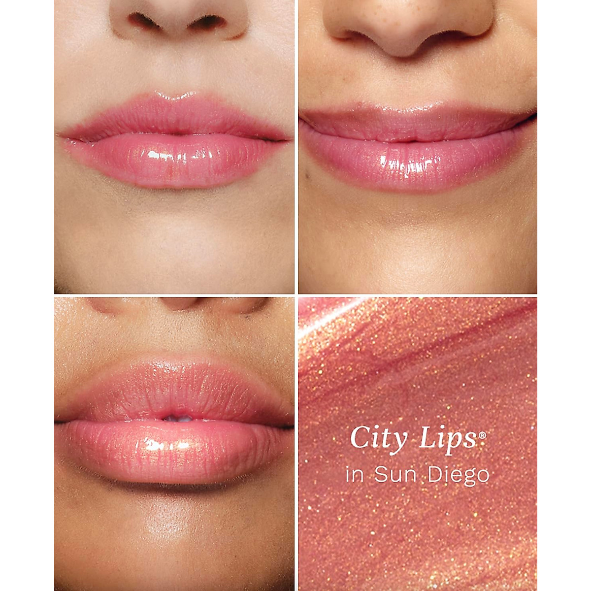 City Beauty City Lips Plumping Lip Gloss Sun Diego - High-Shine Gloss for Fuller, Younger-Looking Lips | Hydrating & Smoothing Lip Treatment Hyaluronic Acid