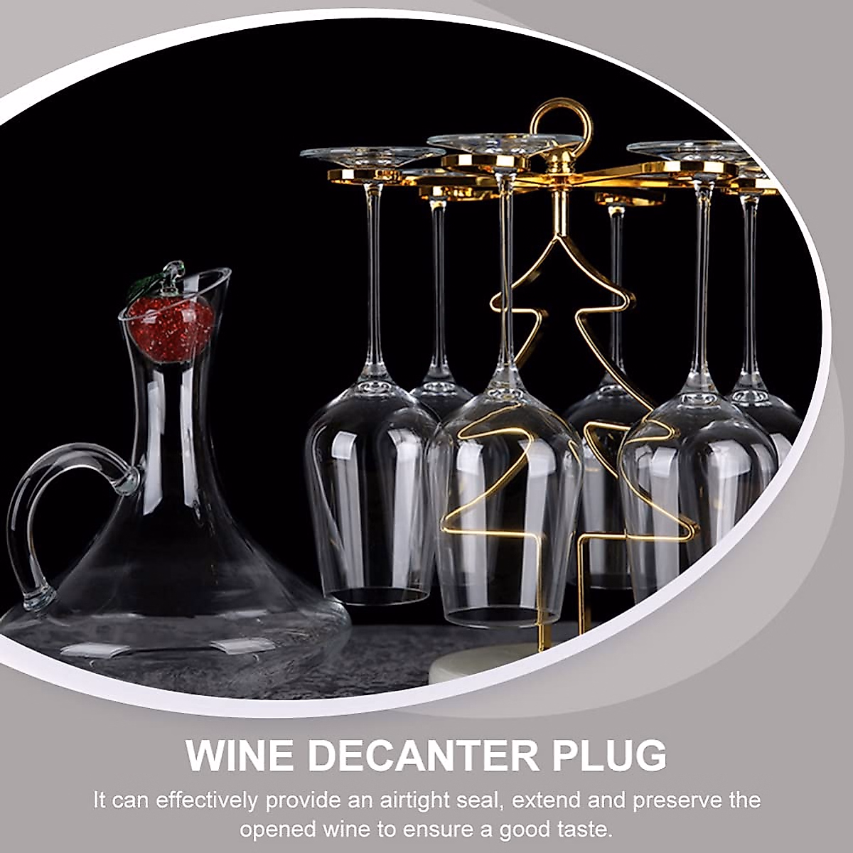 Cabilock Wine Bottle Glass Plug Ball Stoppers Fruit Shaped Caps for Wine Decanter Carafe Bottle Replacement Sealing Stoppers