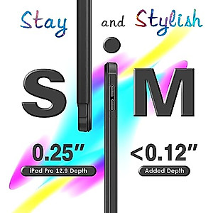 DTTOCASE Case for iPad 9th / 8th / 7th Generation 10.2 inch Released in 2021/2020/2019, Matte Slim Hard Back, Soft TPU Frame, Pencil Holder and Auto Sleep/Wake Cover for iPad 9/8/7 Gen - Black