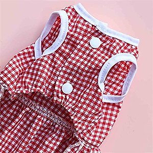 Dogs Clothes for Large Dogs Girls Dress Supplies Stripes Skirt Cat Summer Wedding Pet Plaid Dog Bow Dress Spring Knot Pet Clothes