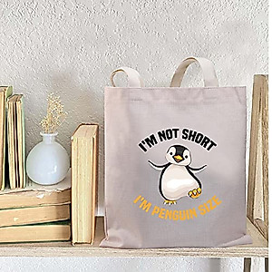 BDPWSS Funny Penguin Gift Penguin Lover Gift I'm Not Short I'm Penguin Sized Penguin Inspired Tote Bag (Penguin size TG)