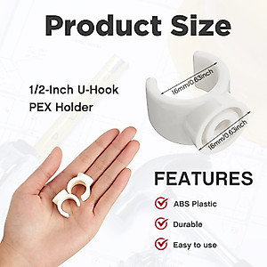 1/2 Inch PEX Clips Pipe Hangers Clamps PEX Holder Pipe Support Plastic 16 mm PEX Tubing Clamps PEX Hangers Water Pipe Support Clamp Clips Socket (20 Packs)