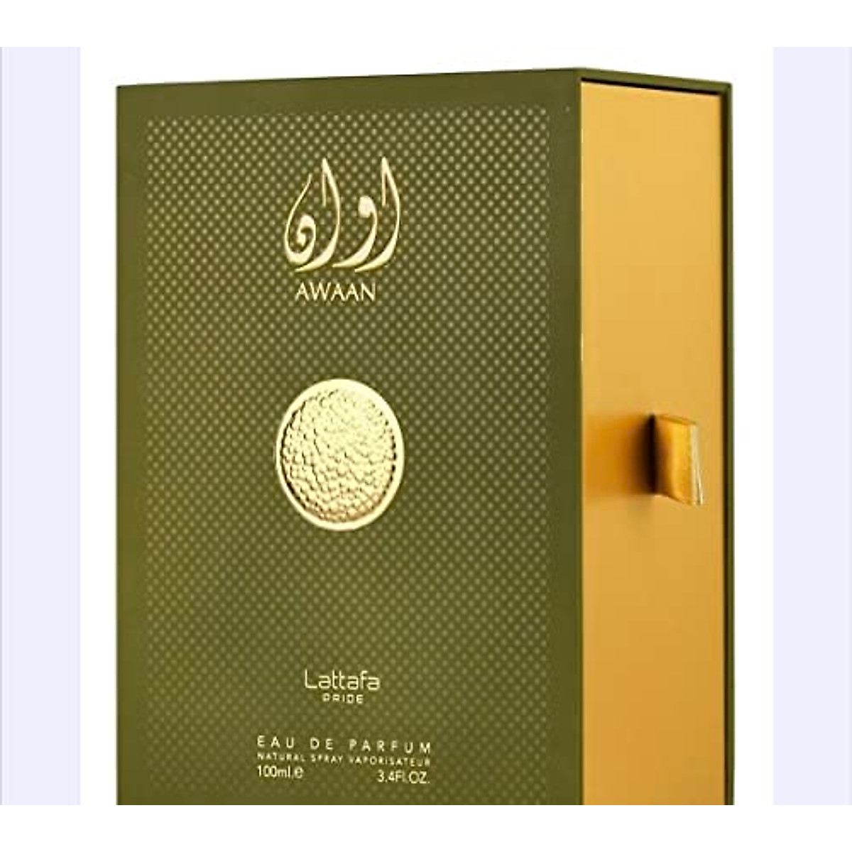 Lattafa Awaan Gold Eau De Parfum Spray for Unisex, 3.4 Ounce