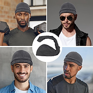 BAGIFT Turban Hat for Men,Silk Satin Lined Halo Turban Head Wrap Skull Cap for Men and Women (White)