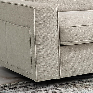 Harkawon 88.6" Sofa Couches for Small Spaces Modern Loveseat for Living Room with Solid Wood Frame, Chenille Lounge Removable Cover, Modern Couches for Apartment,Dorm, Office, Beige