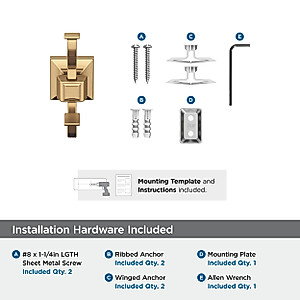 Amerock BH36020CZ | Champagne Bronze Single Robe Hook | 4-1/4 in. (108 mm) Length Towel Holder | Mulholland | Towel Hook for Bathroom | Bathroom Hardware | Bath Accessories